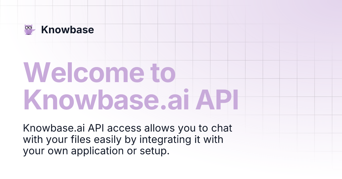 Welcome to Knowbase.ai API | Knowbase